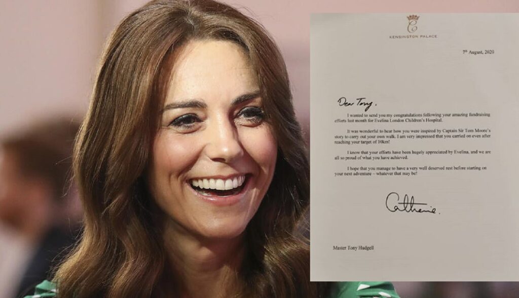 Kate Middleton invia una lettera a un ragazzo per un motivo speciale